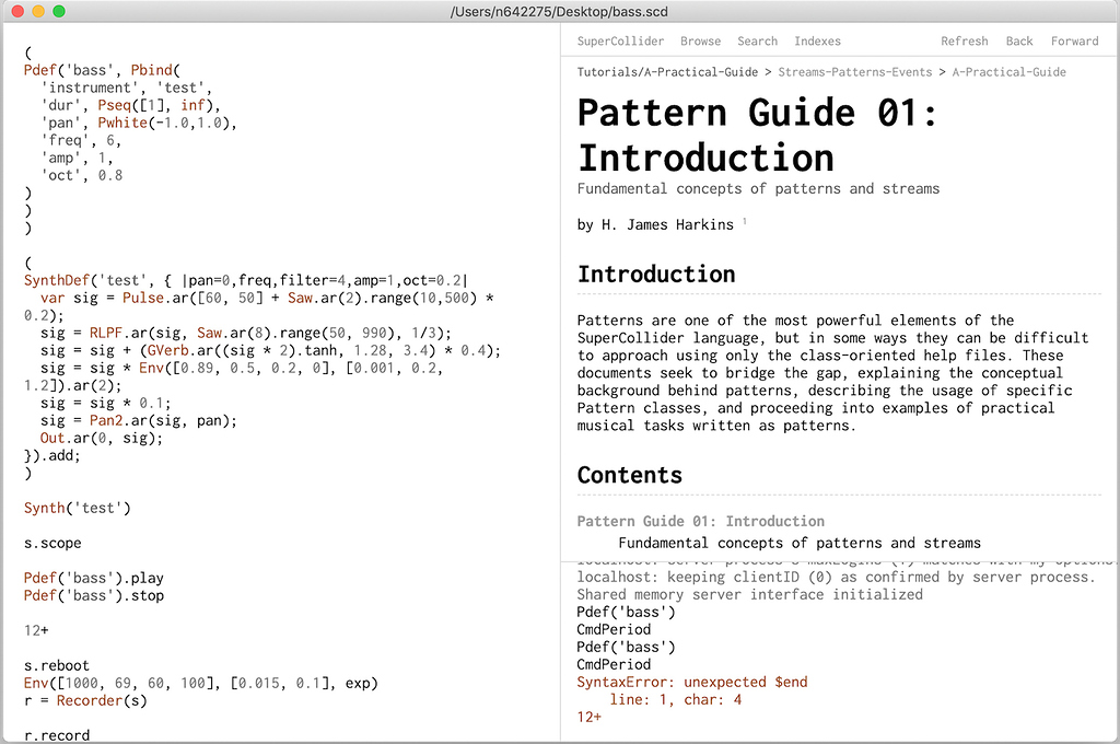 Hadron editor for SC - scsynth