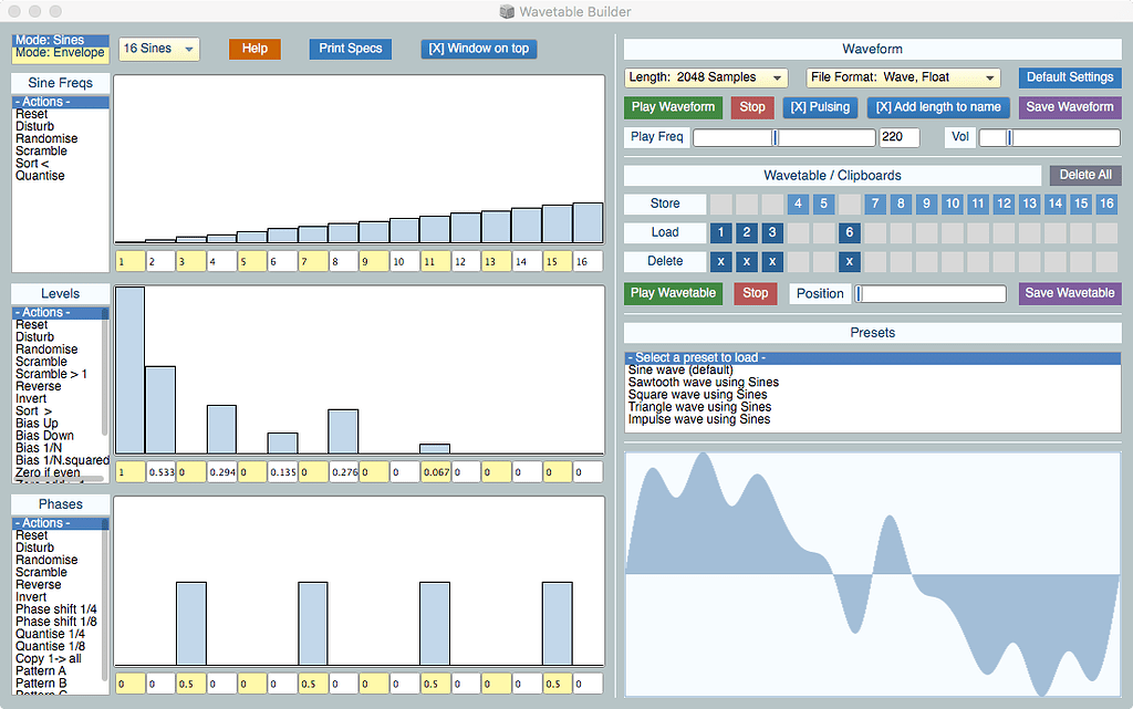 Wavetable Builder with GUI - scsynth